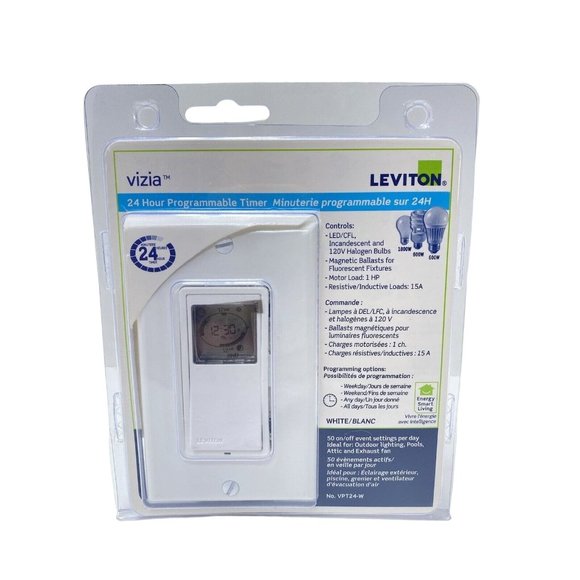 Leviton | Other | Leviton Vizia 24hour Programmable Timer Nwt Backlit ...